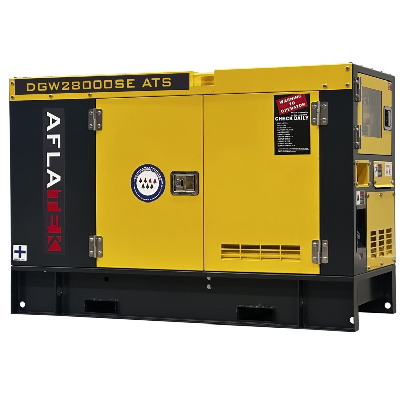 Water cooled silent diesel generator with 22kW power DGW28000SE ATS.